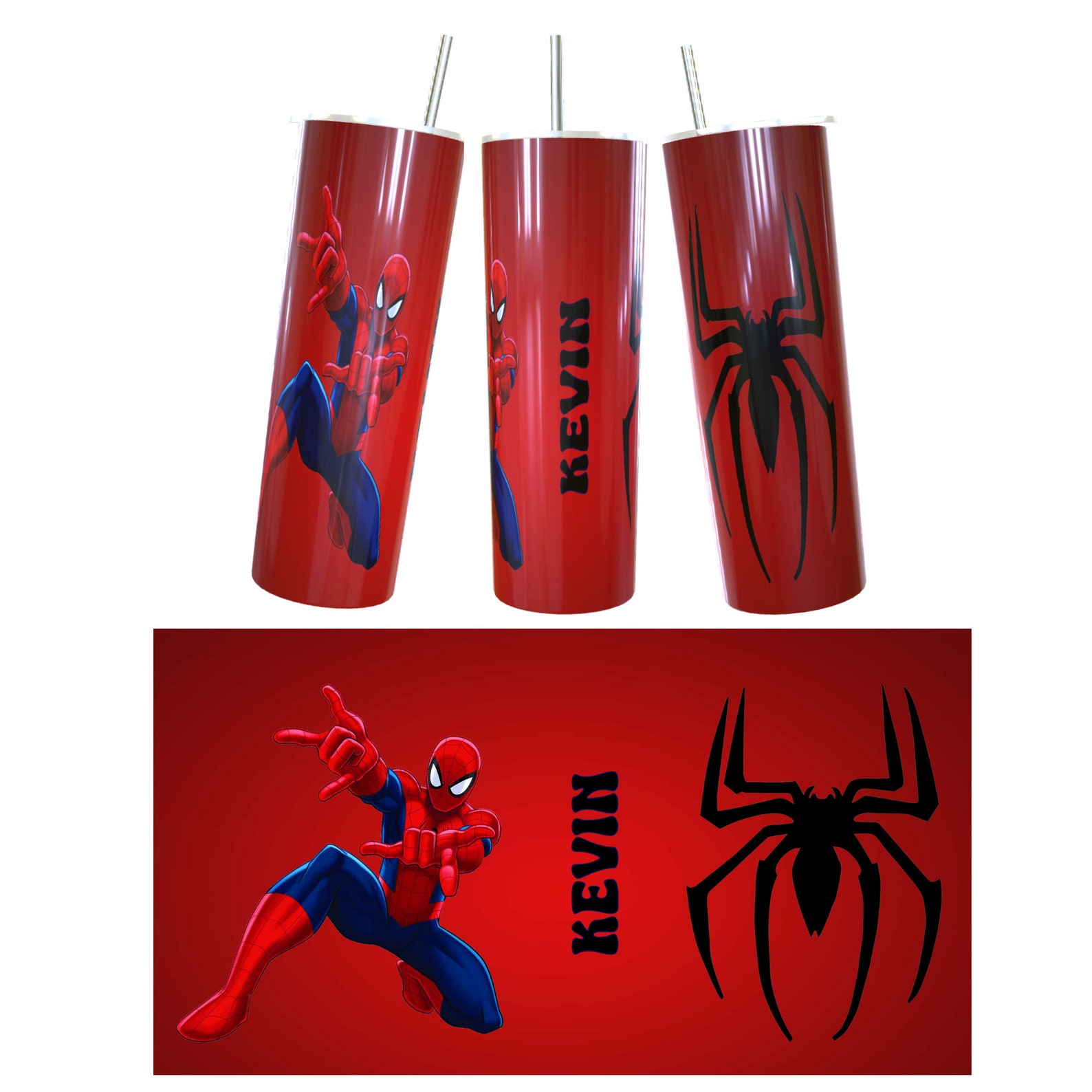Sublimation Tumbler Design- Spiderman/ Spider Man Webdesign /straight ...