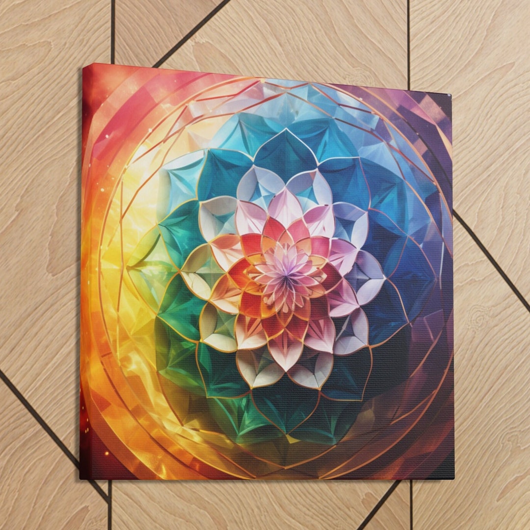 CANVAS MOUNT Wall Art: Emergence - Rainbow Splendour - Sacred Geometry ...