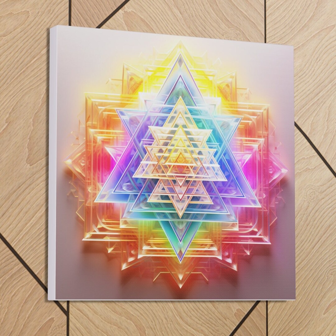 Crystalline SRI YANTRA Mounted Canvas Sacred Geometry Print. Ideal for ...