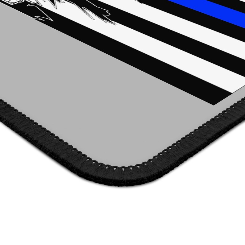 Female Police Officer Thin Blue Line Flag Gaming Mouse Pad - Durable ...