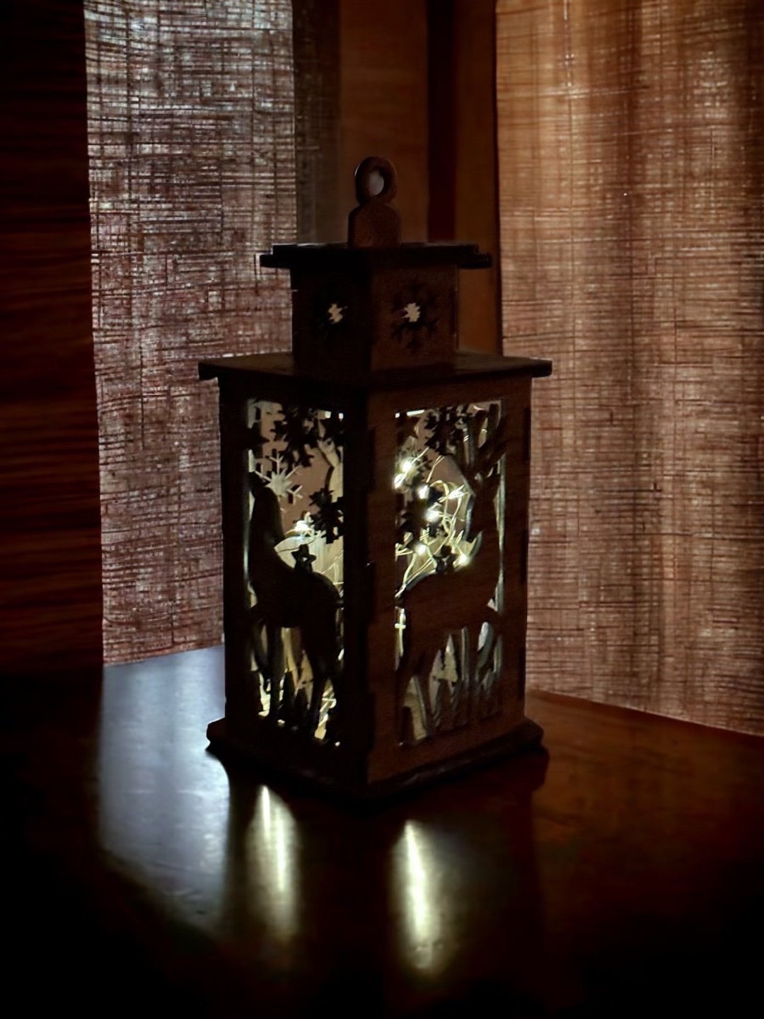 Enchanted Christmas Cut-out Lantern Illuminated Wooden Lightbox ...