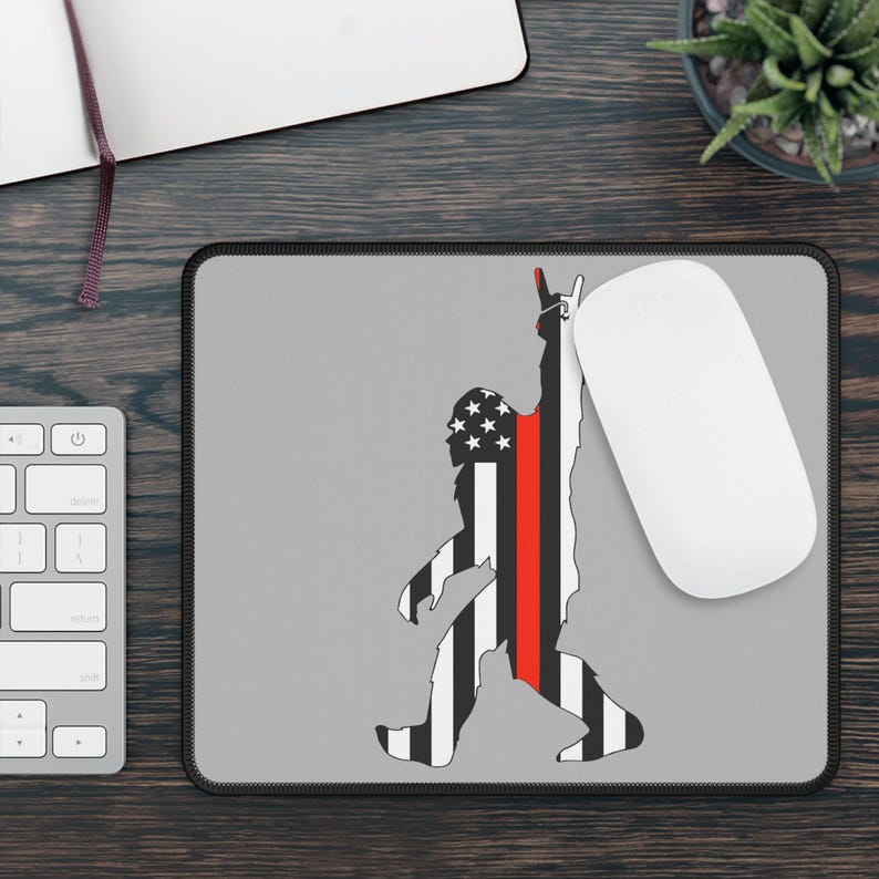 Bigfoot Thin Red Line Gaming Mouse Pad | Firefighter Support | 9x7 ...