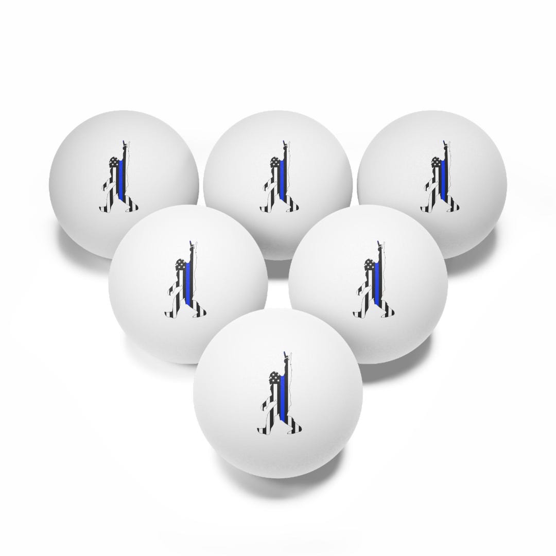 Bigfoot Thin Blue Line Ping Pong Balls - Set of 6 | Custom Table Tennis ...