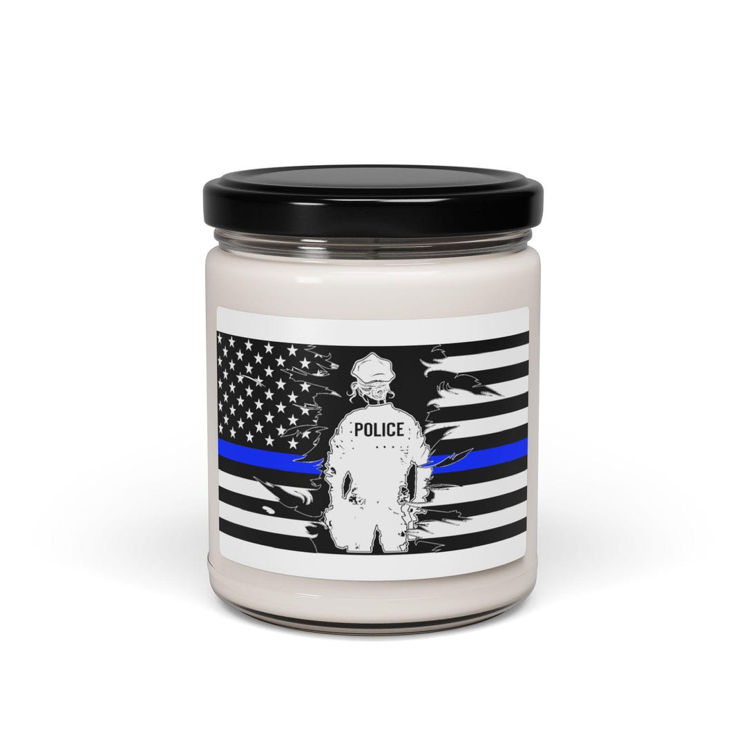 Female Police Officer Thin Blue Line Candle | 9oz Soy Wax Candle | Law ...