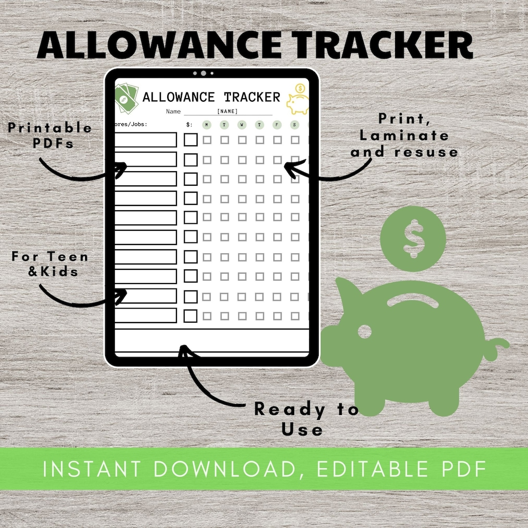 Allowance Tracker, Responsibility Chart, Weekly Allowance, Chore Chart ...