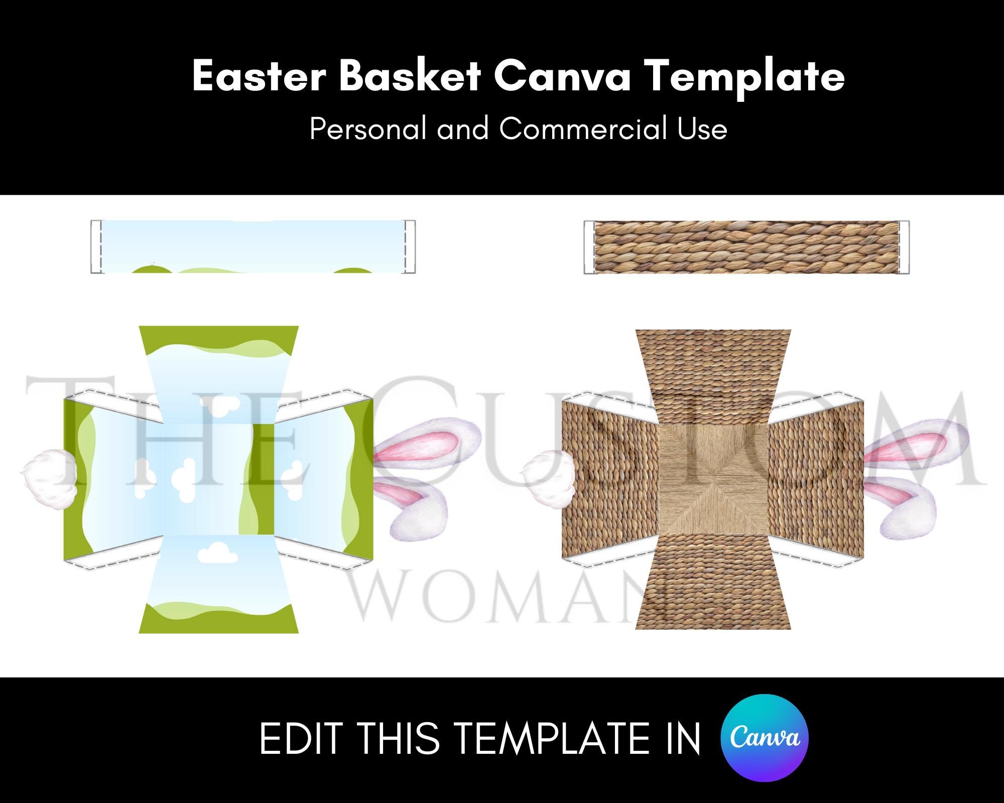 Easter Bunny Box Template SVG, Gift Box SVG, Box Template, Rabbit Craft ...