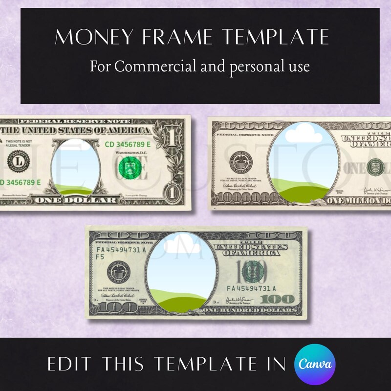 Money Template - Etsy