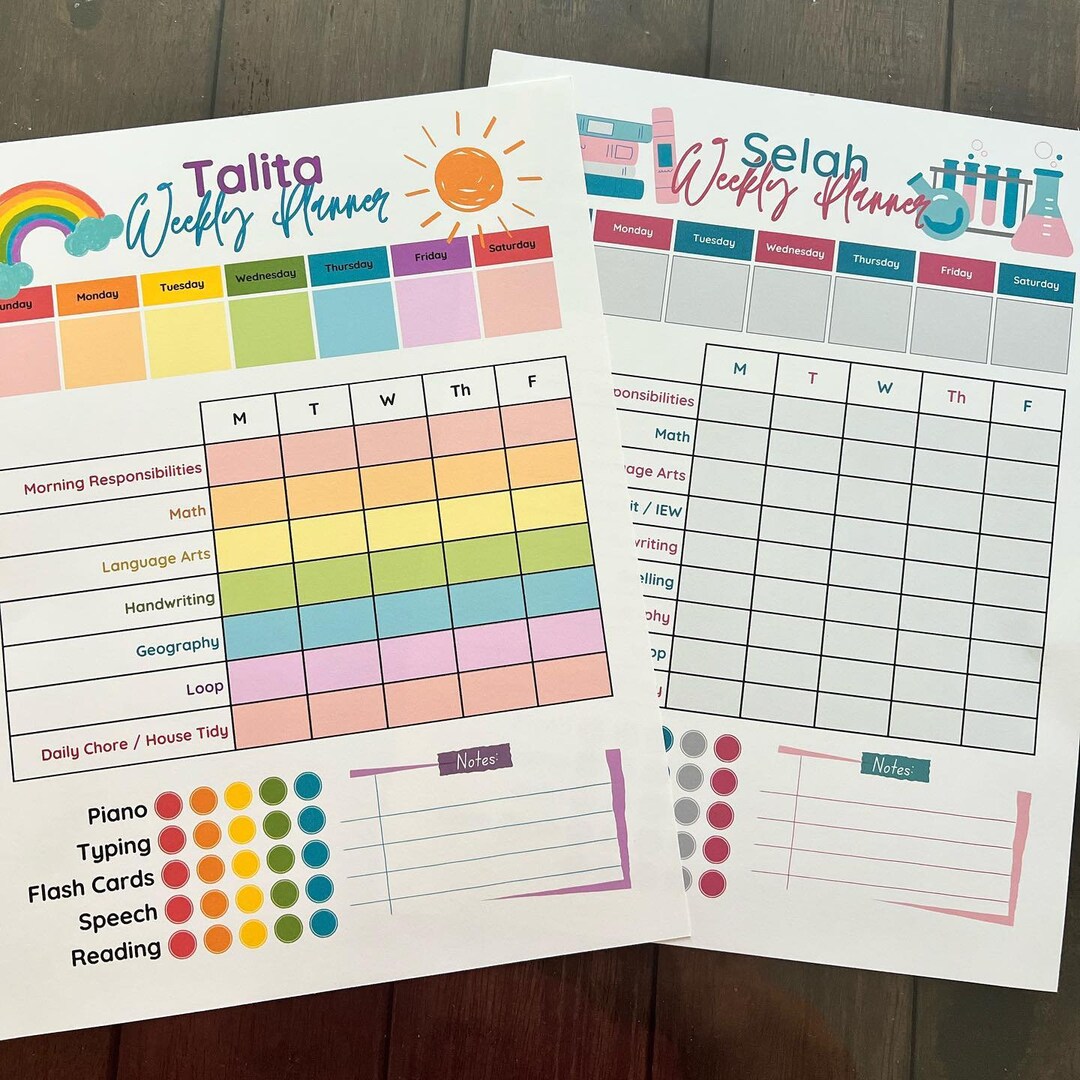 Variety Pack of Student Planner Pages - Printable & Digital Fillable - Etsy