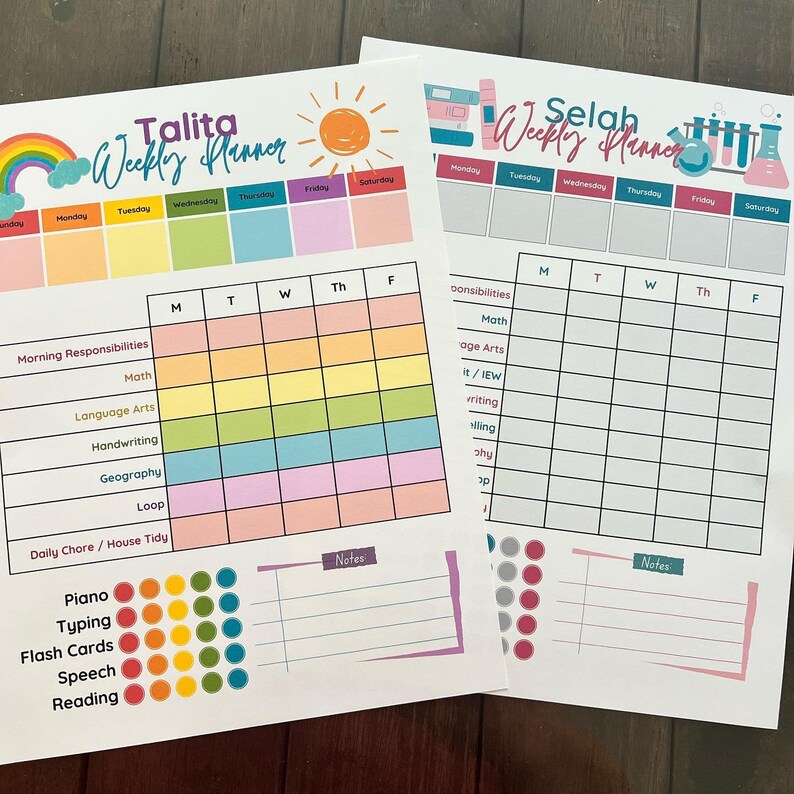 Construction Student Planner Sheet - Printable & Digital Fillable - Etsy