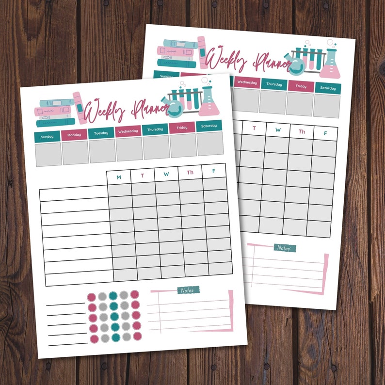Variety Pack of Student Planner Pages - Printable & Digital Fillable - Etsy