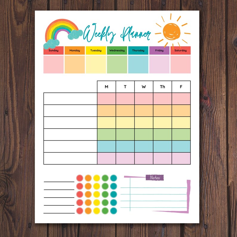 Variety Pack of Student Planner Pages - Printable & Digital Fillable - Etsy