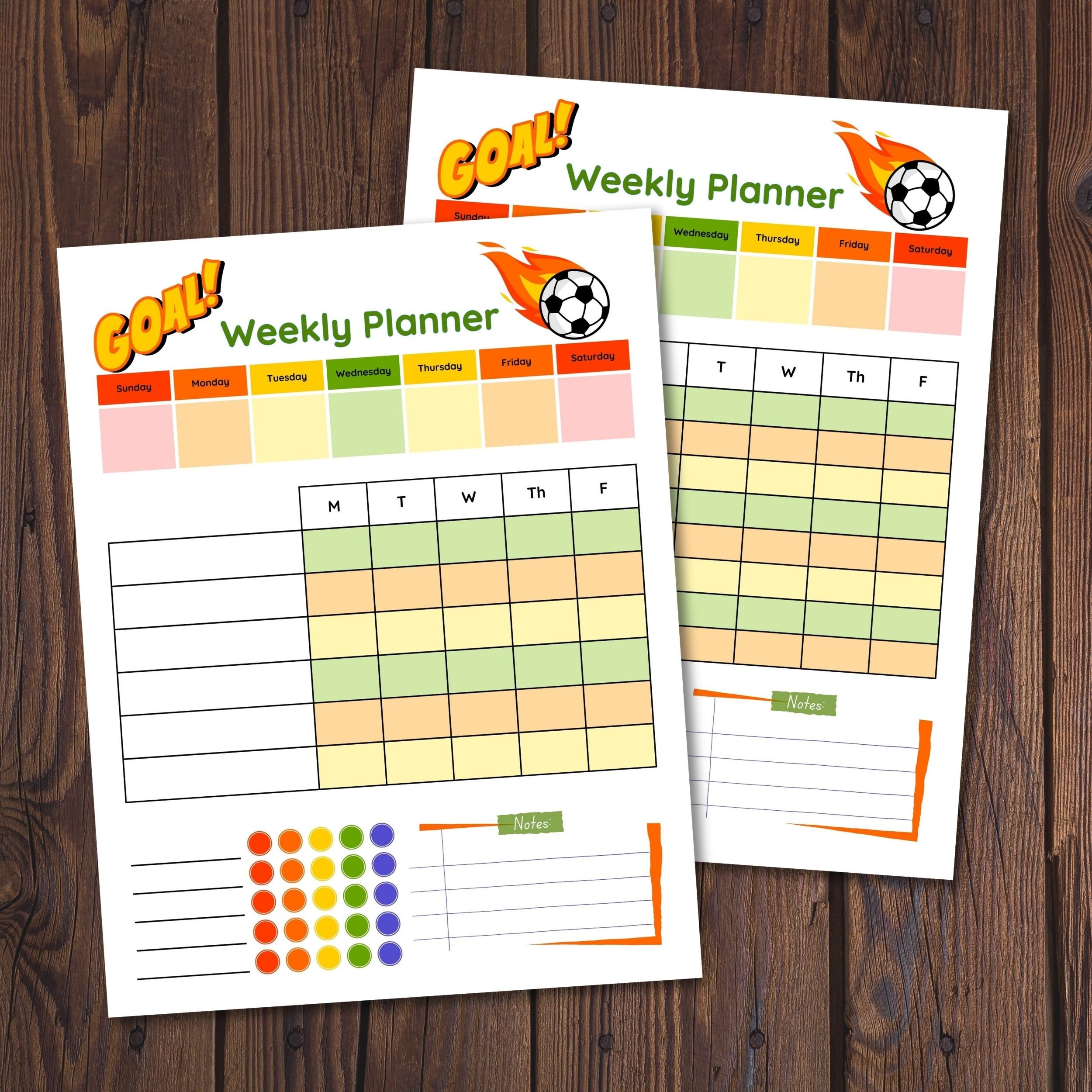Soccer Student Planner Sheet - Printable & Digital Fillable - Etsy