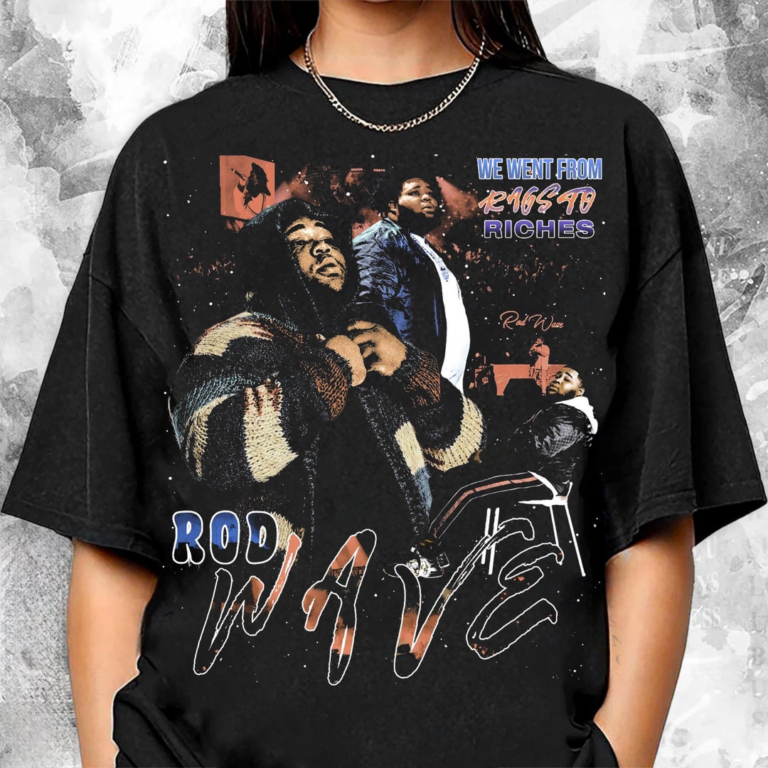 Vintage 90s Rod Wave T-shirt, Rod Wave Rags2riches Rap Graphic Tee ...