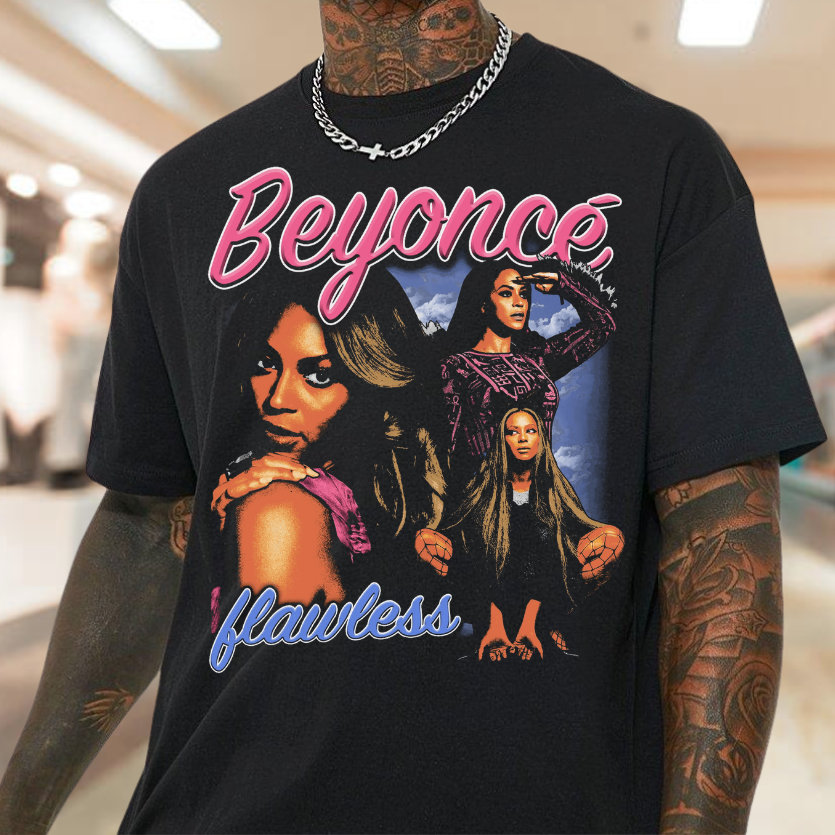 BEYONCE FLAWLESS Graphic Shirt, Cute Beyonce Oversized Unisex Hip-hop ...
