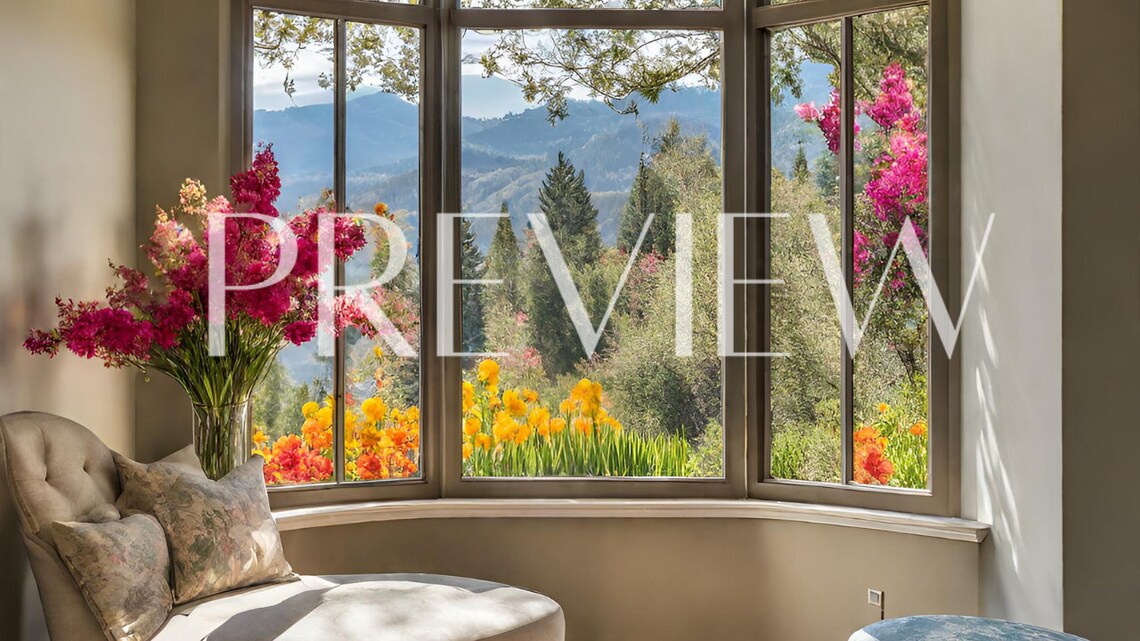 Spring Floral Blossoms Vibrant Virtual Backgrounds / Office Meeting ...