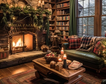 Christmas Winter Virtual Backgrounds / Office Meeting Backdrops for ...