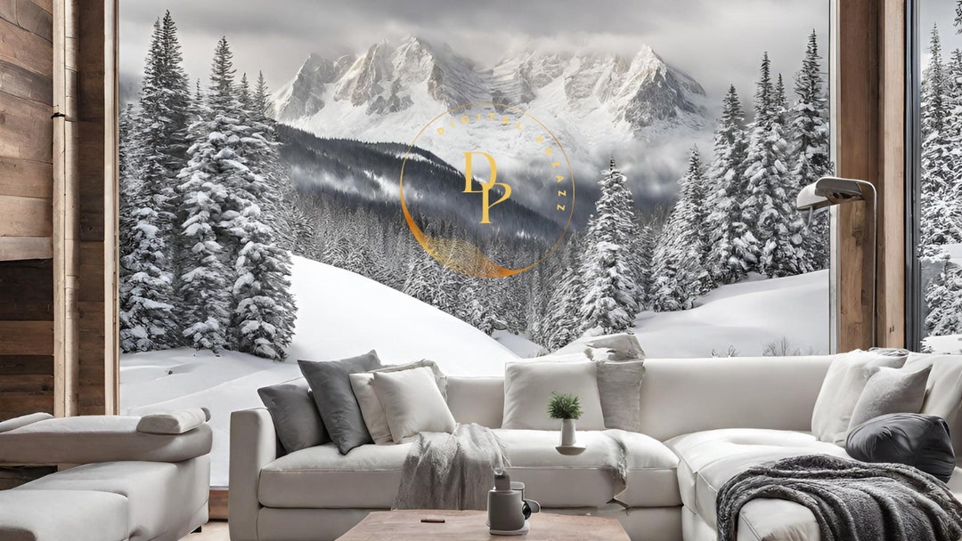 Winter Virtual Backgrounds Cozy Windows Snow Trees/ Office Meeting ...