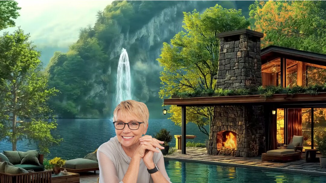 Spring Summer Morning Digital Blossom Lakeside Zoom Background Home ...