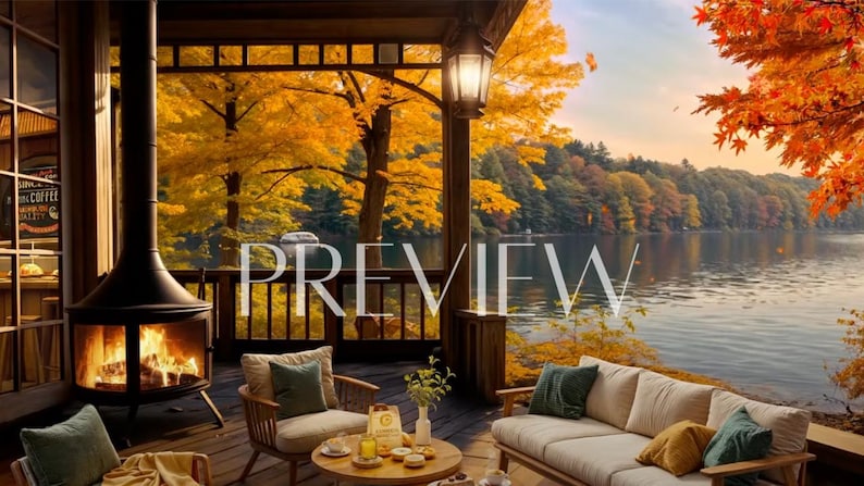 Fall Zoom Background Autumn Virtual Backdrop Cozy Foliage Scene Harvest ...