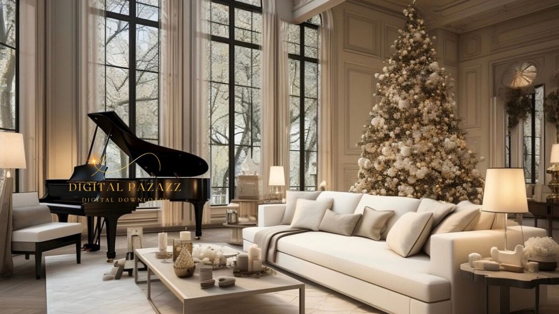 Christmas Winter Virtual Backgrounds / Office Meeting Backdrops for ...