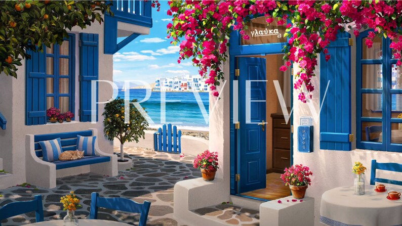 Spring Summer Morning Digital Blossom Lakeside Zoom Background Home ...