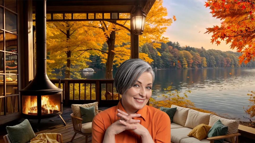 Fall Zoom Background Autumn Virtual Backdrop Cozy Foliage Scene Harvest ...