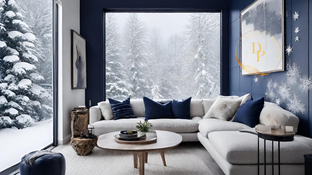 Winter Virtual Backgrounds Cozy Windows Snow Trees/ Office Meeting ...