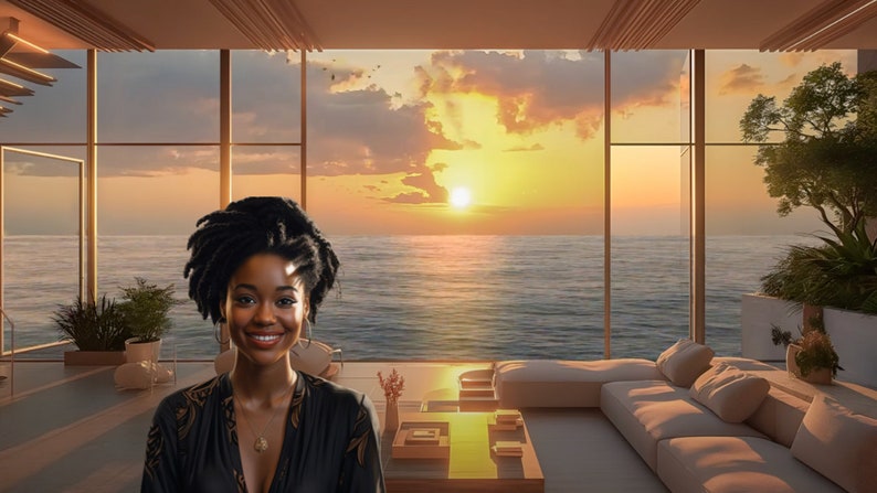 Spring Summer Sunset Virtual Home Office Backgrounds/ Office Meeting ...