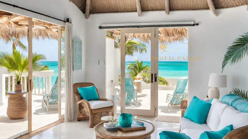 Beach House Virtual Backgrounds / Office Meeting Backdrops for Zoom ...