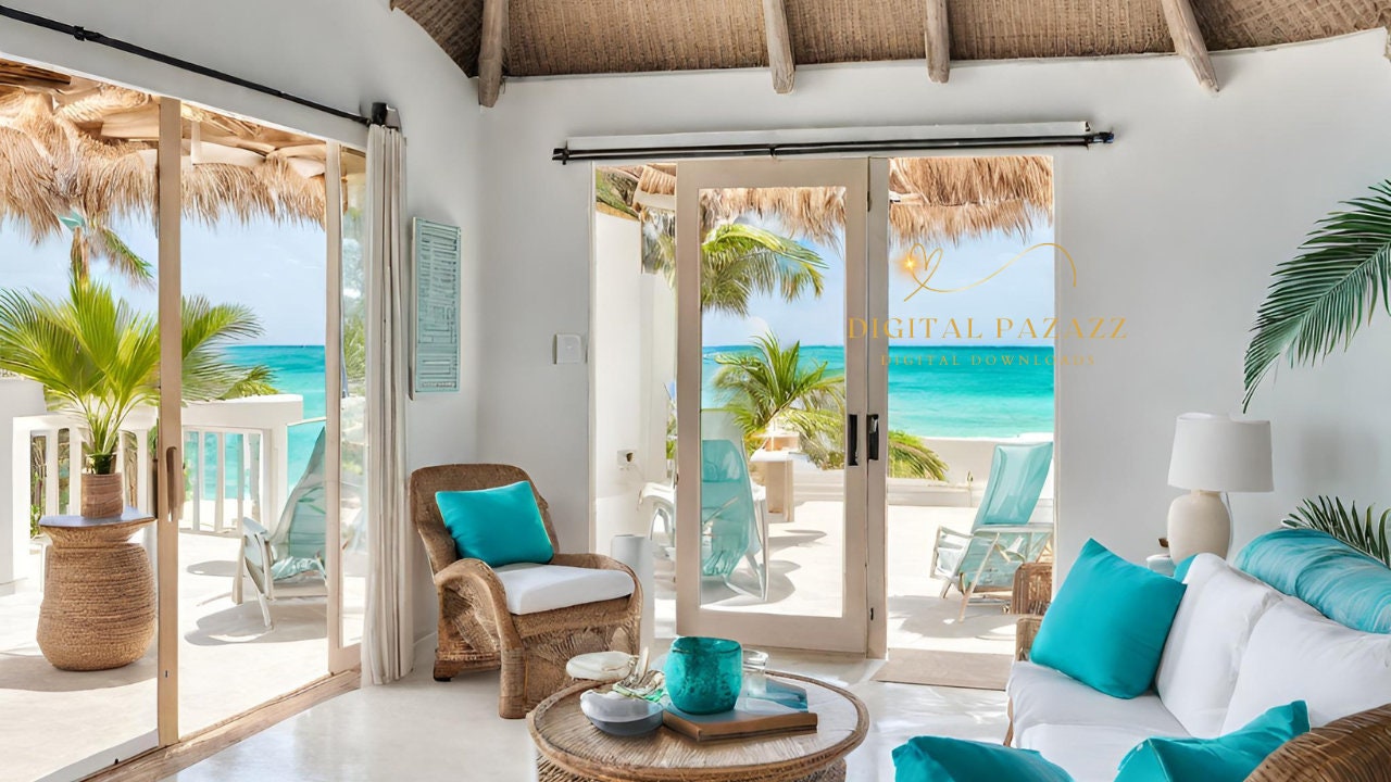 Beach House Virtual Backgrounds / Office Meeting Backdrops for Zoom ...