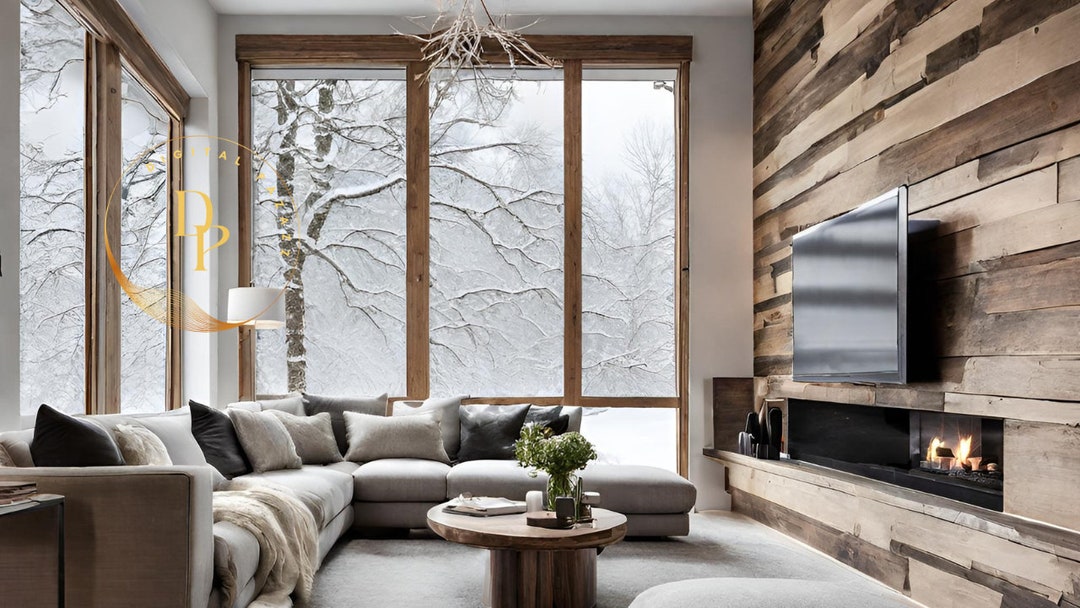 Winter Virtual Backgrounds Cozy Windows Snow Trees/ Office Meeting ...