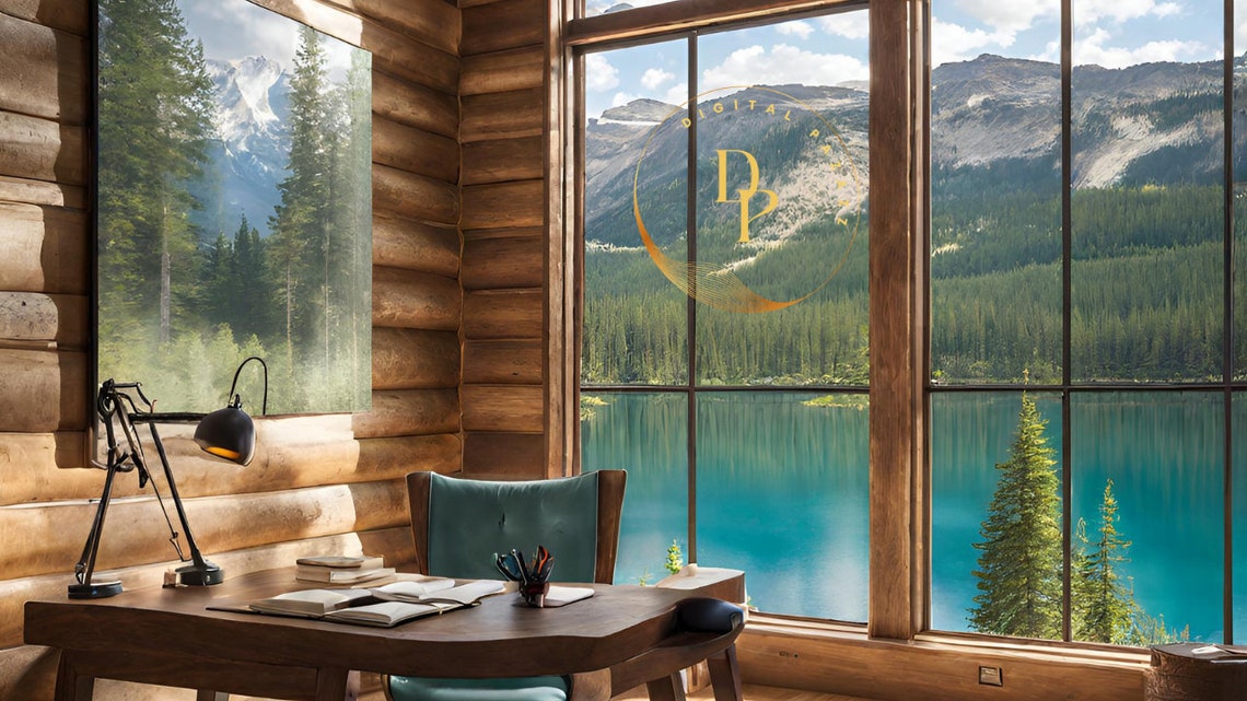 Cozy Virtual Backgrounds Summer Fall Winter Spring Lake/ Office Meeting ...