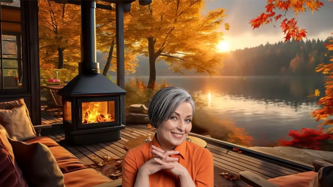 Fall Zoom Background Autumn Virtual Backdrop Cozy Foliage Scene Harvest ...