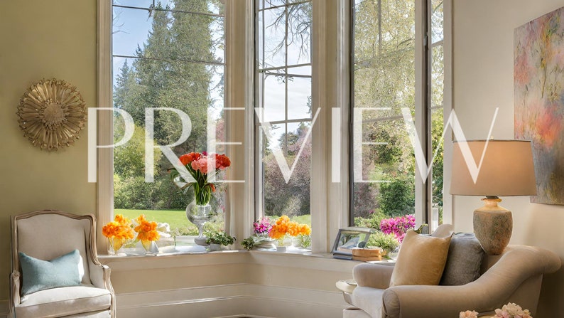 Spring Floral Blossoms Set of 5 Virtual Backgrounds / Office Meeting ...