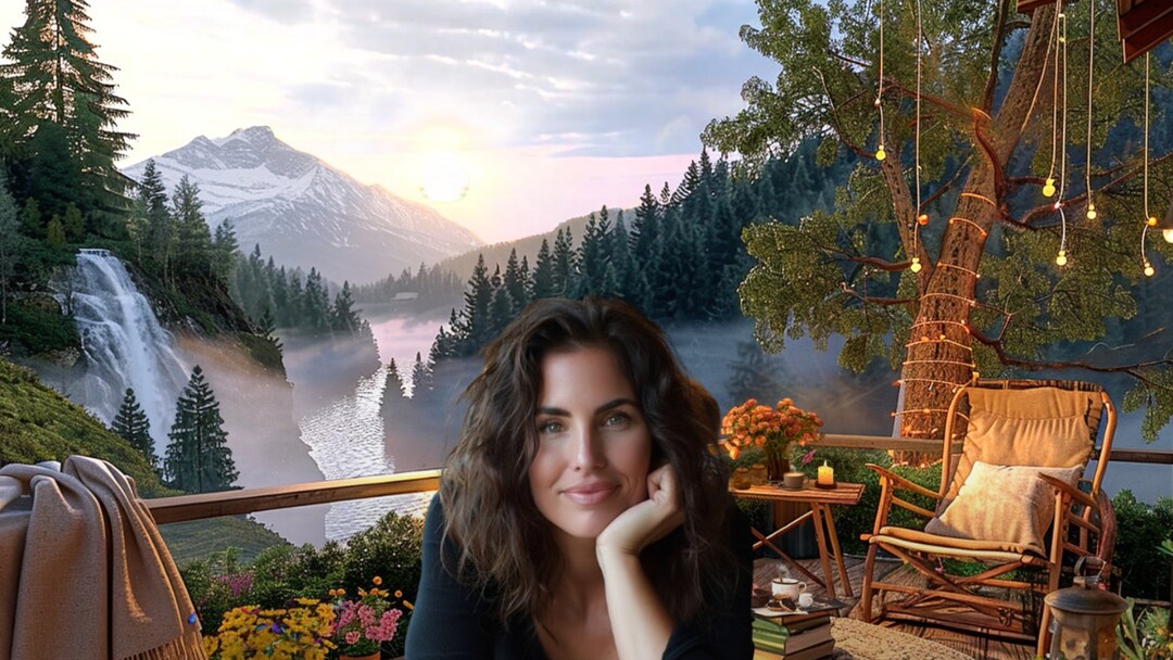 Spring Summer Digital Lakeside Vacation Offsite Zoom Background Home ...