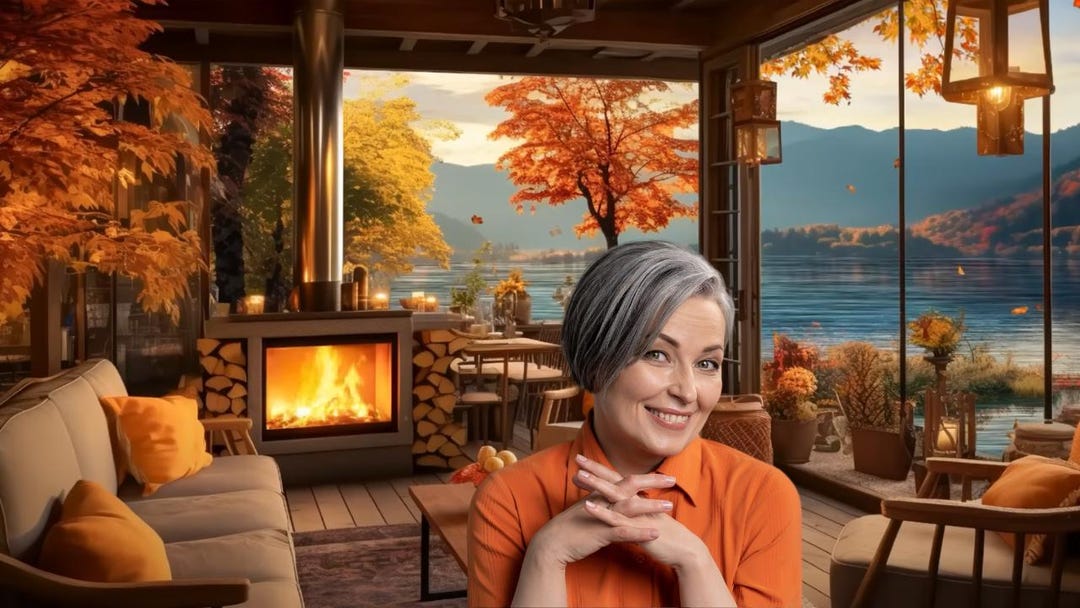 Fall Zoom Background Autumn Virtual Backdrop Cozy Foliage Scene Harvest ...