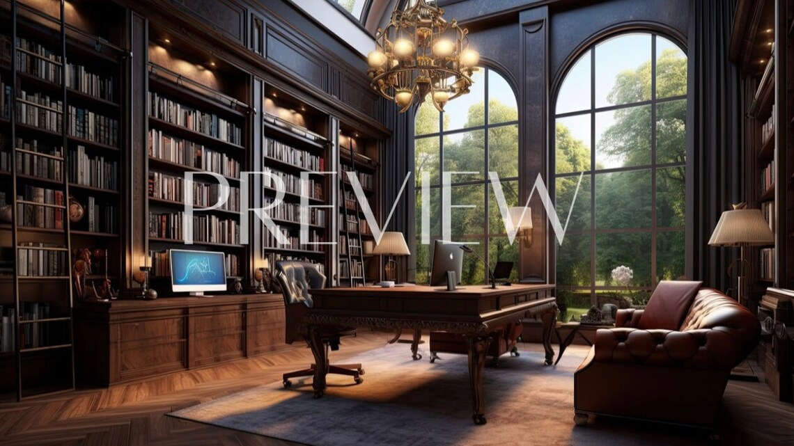 Library Virtual Backgrounds Lawyer/ Law Office Meeting Backdrops for ...