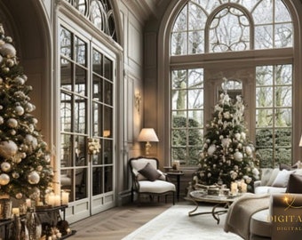 Christmas Winter Virtual Backgrounds / Office Meeting Backdrops for ...