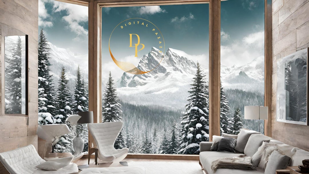 Winter Virtual Backgrounds Cozy Windows Snow Trees/ Office Meeting ...