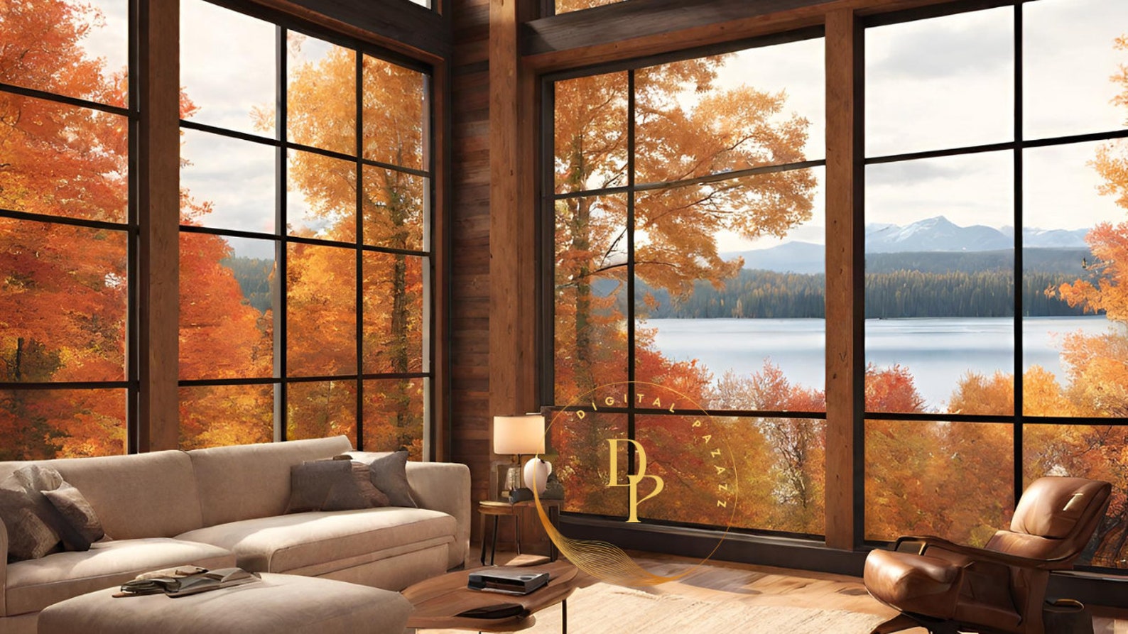 Cozy Virtual Backgrounds Summer Fall Winter Spring Lake/ Office Meeting ...