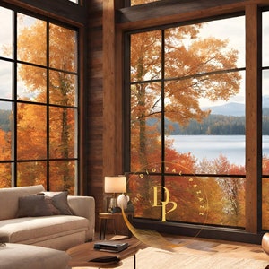 Cozy Virtual Backgrounds Summer Fall Winter Spring Lake/ Office Meeting ...
