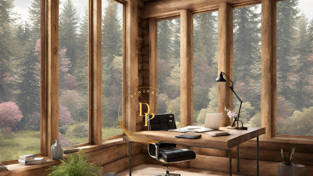 Cozy Winter Virtual Backgrounds, Snow / Office Meeting Backdrops for ...