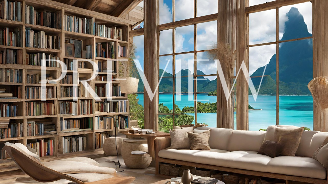 Cozy Tropical Paradise Ocean View Set of 5 Virtual Backgrounds /office ...