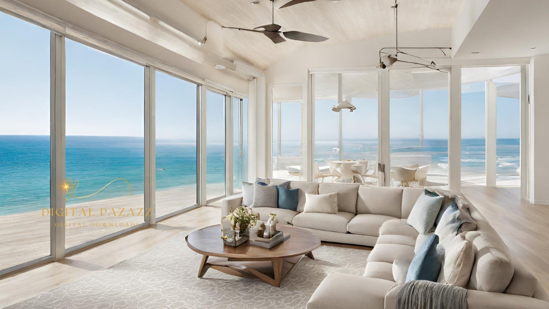 Beach House Virtual Backgrounds / Office Meeting Backdrops for Zoom ...