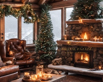 Christmas Winter Virtual Backgrounds / Office Meeting Backdrops for ...