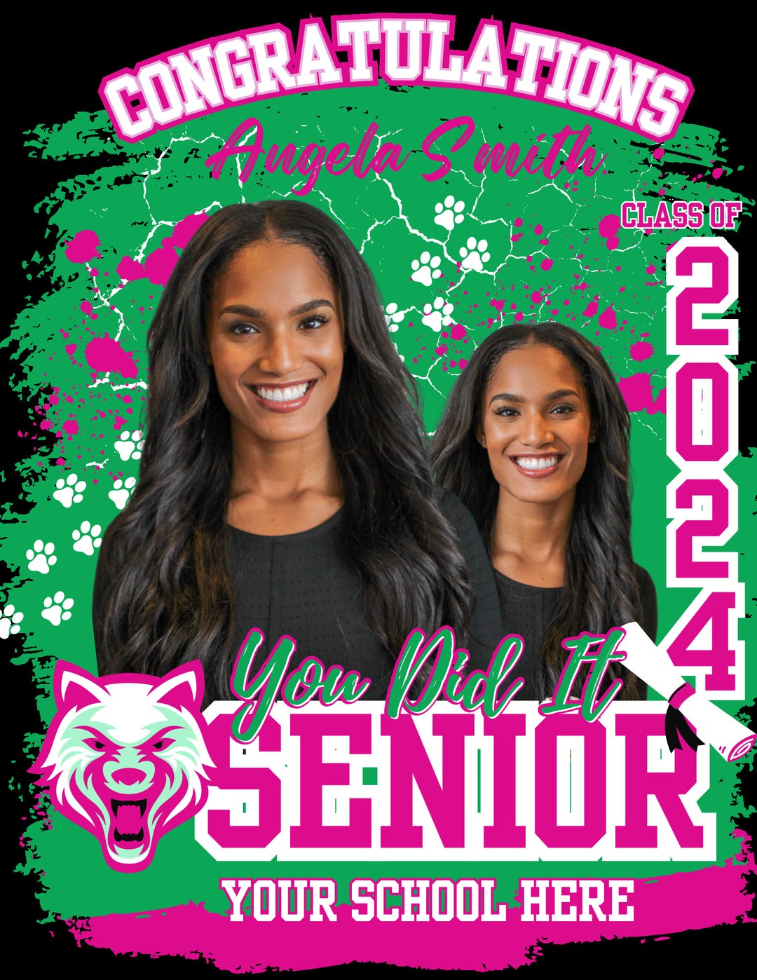 PINK GRADUATION TEMPLATE - Etsy