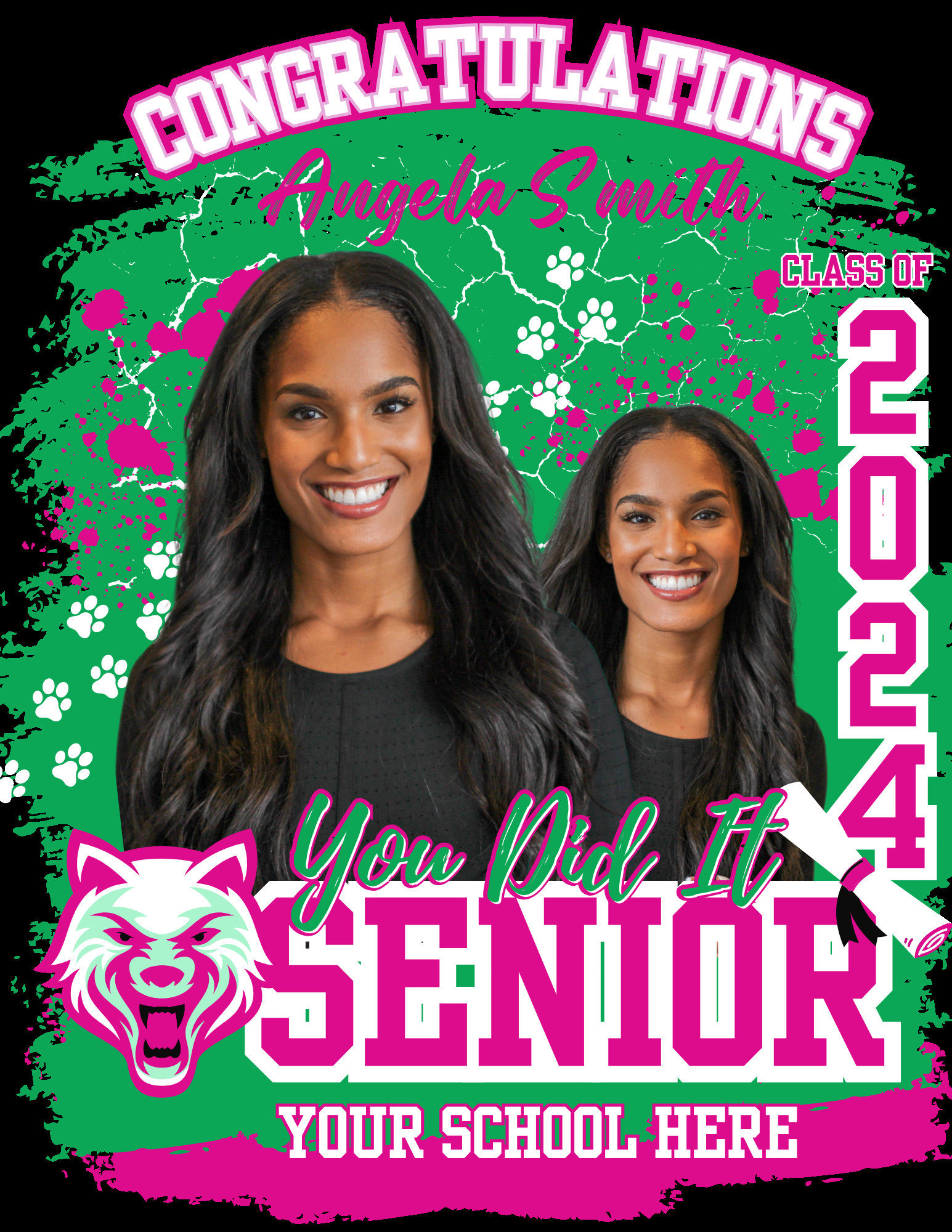 PINK GRADUATION TEMPLATE - Etsy