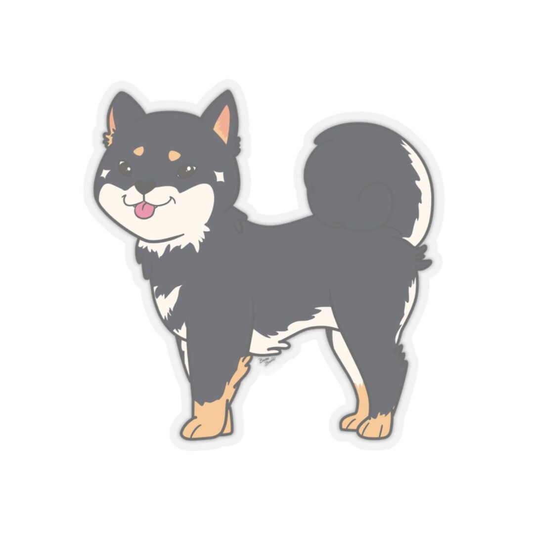 Shiba Black Fur "blep" Sticker - Etsy