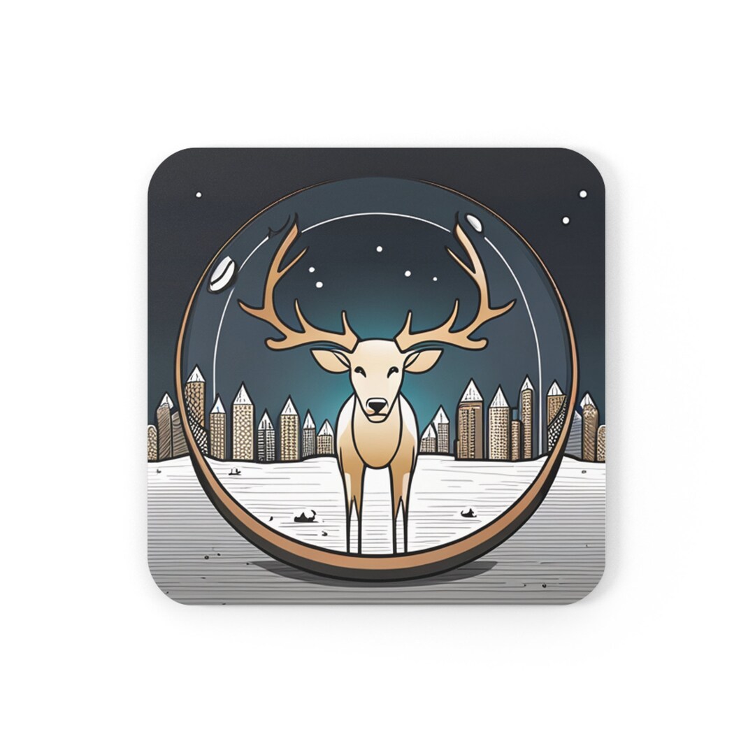 Winter Reindeer Coaster, Winter Theme Coaster, City Reindeer Coaster ...