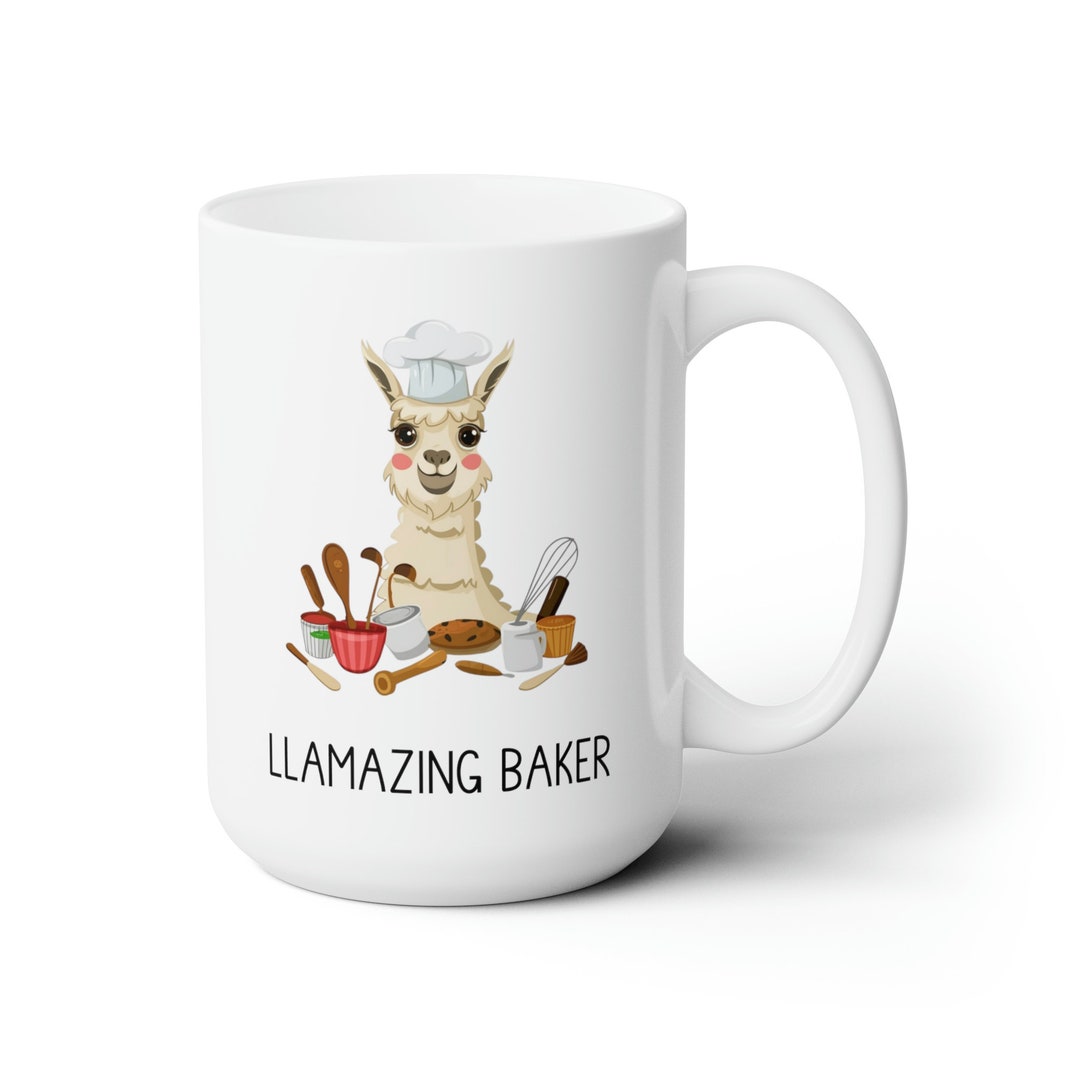 Llama Baking Mug ,cute Chef Llama Baking Pro Cup, Gift for Bakers, Two ...